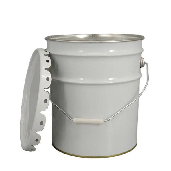 Quality Sealed Iron Empty Paint Buckets With Lids 15L For Chemical Liquid Storage for sale