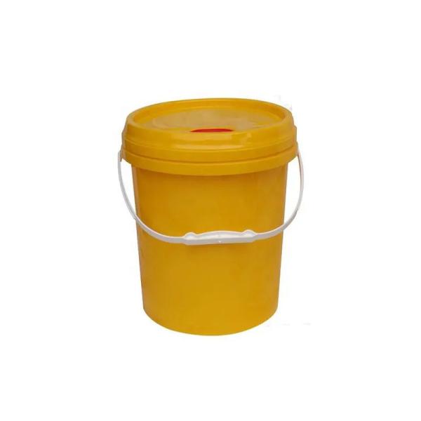 Customizable Plastic Bucket Storage White Stackable Heat Transfer Printing Round Bucket With Snap On Lid