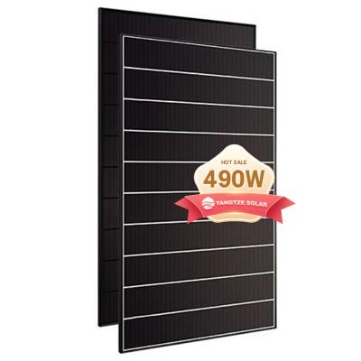 Cina Il nero IP68 ha coperto le mono cellule di pannello solare facciali senza sbarre colletrici 490w in vendita