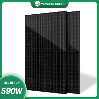 Cina Pannelli solari con il prezzo Mono-facciale nero completo del pannello solare di Tuv 36V 590Watt in vendita