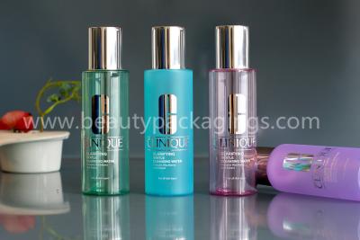 China High Transparency Makeup Liquid Lotion Shampoo Cosmetic Bottle With Silver Cap for sale