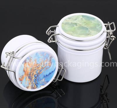 China Reusable Empty 200g Facial Mud Mask Airtight Jar With Metal Closure for sale