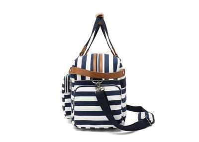 Cina Portable Striped Weekender Duffel Bags Custom Large Capacity Package Unisex Bag in vendita