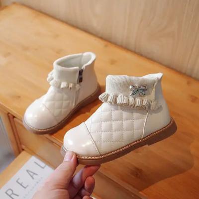 Cina Suola in gomma Scarpe calde da neve per ragazze Scarpe morbide di cotone profumate Martin in vendita