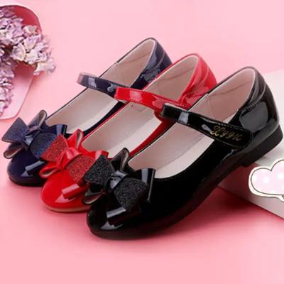 China Ballerina Student Knoop Zachte Ronde Toe Boog Dressy Solid Kleuter Lente Zomer Prinses Schoenen voor Meisjes Te koop