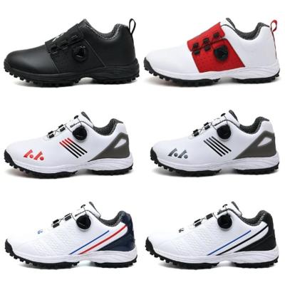 Cina White Black Trainers Mens Golf Shoes Synthetic Leather Upper Cotton Fabric Lining in vendita
