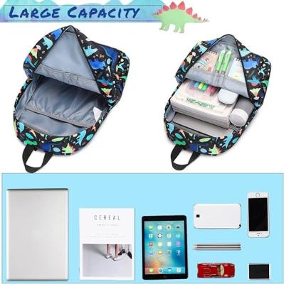 Cina Boys School Backpack Dinosaur Backpack With Lunch Box Pencil Case Three Piece Backpack Set in vendita
