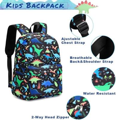 Cina Boys School Backpack Dinosaur Backpack With Lunch Box Pencil Case Three Piece Backpack Set in vendita