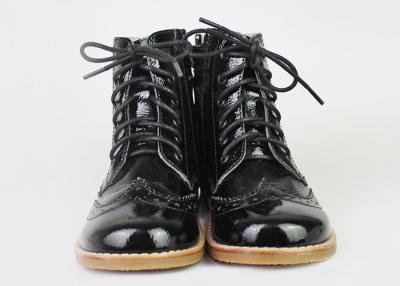 China Waterproof Zipper Patent Leather Baby Walking Shoes Anti Slippery Autumn / Winter zu verkaufen