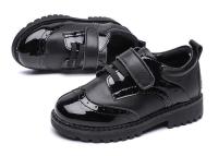 China School Uniform Hook Loop Fastener Stylish Kids Shoes for sale