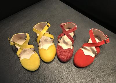 China Verstelbare riemen Mary Jane Soft Kids Schoenen koeienhuid Ballet Flat Ankle Te koop