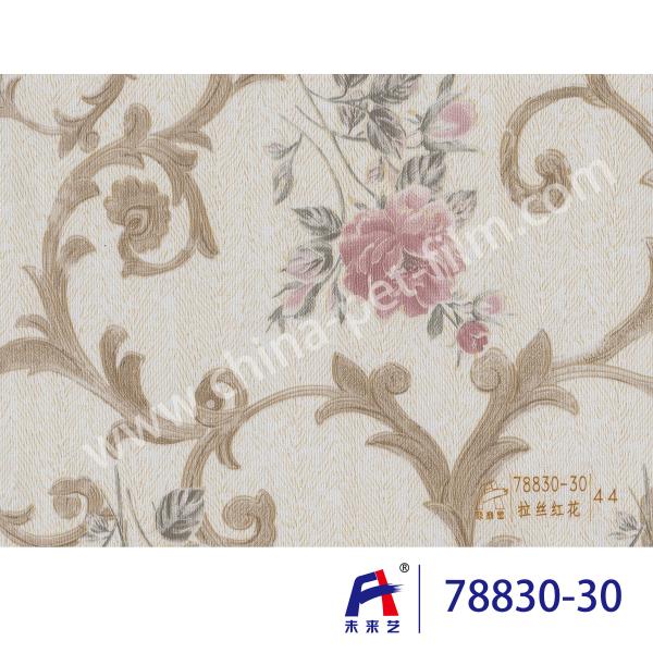 Quality 0.12mm Thickness PVC Decorative Film For Furniture Red Flowers Decorative Privacy Film for sale