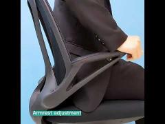 PP Folding Armrest Mid Back Office Chair 6cm Lift Up And Down