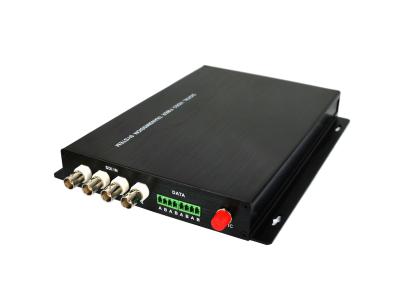 China 4-ch HD SDI fiber extender with data for sale