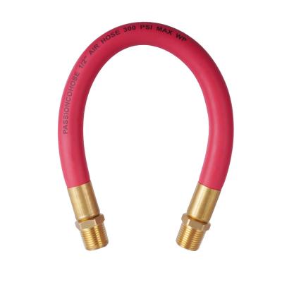China Rood EPDM 1/2' X 50FT met NPT mannelijke rubberen luchtslang voor gecomprimeerde lucht Te koop