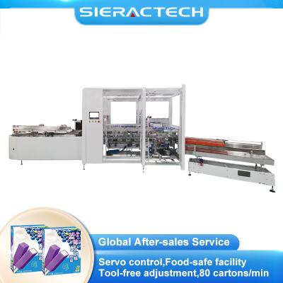 China Customizable Food Cartoning Machine Automatic Ice Cream Cartoning Machine With HighSpeed Rotary Erecting for sale
