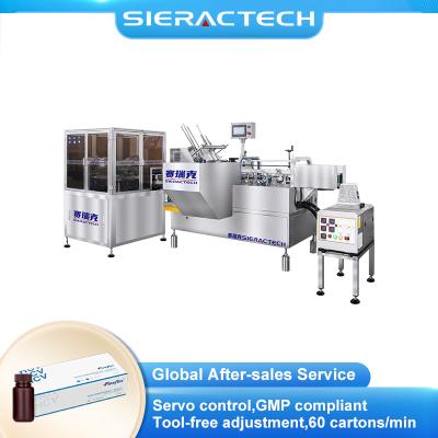 China Chemical Bottle Automatic Cartoning Machine Multi Bottle Grouping Continuous Motion Cartoners for sale
