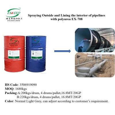 China Spraying Outside and Lining the interior of pipelines with polyurea EX-708 for sale