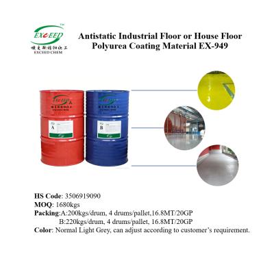 China Antistatic Industrial Floor or House Floor  Pure Two-component Spray Polyurea Coating Material EX-949 for sale