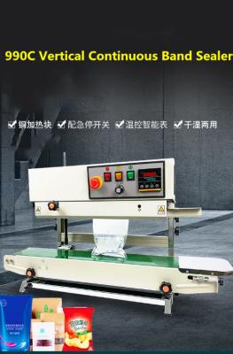 China Snacks Sealing Width 6-12mm Vertical Food Bag Sealer Plastic Bag Band Sealing Machine for sale