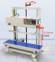 China 12mm Sealing Width Vertical Band Sealer with Coding Temperature Control Range 0-300C° for sale