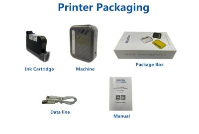 China Professional Mini Handheld Production Date Inkjet Printer with 97x70x45mm Dimensions for sale