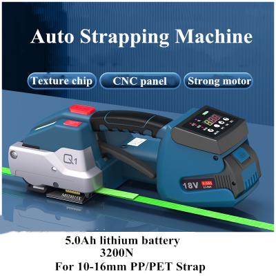 Cina Macchina di cingolazione portatile automatica per cintura di PP PET Tempo di saldatura 2-5s Azionata a batteria in vendita