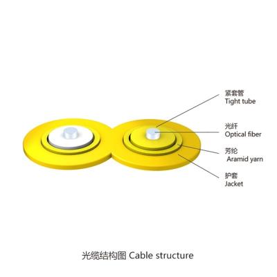 China Cabos ópticos internos de dois núcleos de 8 fontes GJFJ8V/H Cabos de fibra óptica com design multicore à venda