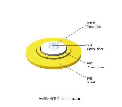 中国 室内用 FTTH 防水 単核光ファイバーケーブル GJFJV/H 及び耐火性 販売のため