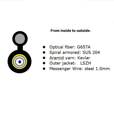 Cina Cavo ottico blindato auto-portante a 8 LSZH per FTTH versatile e flessibile in vendita