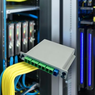 Cina 1*8 2*8 Fibra ottica verde SC APC Plug-In Cassette PLC Splitter per prestazioni ABS Box in vendita