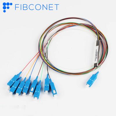 Cina FTTH Splitter ottico PLC 1x8 ABS Box SC APC connettore di tubi in acciaio per la comunicazione in vendita