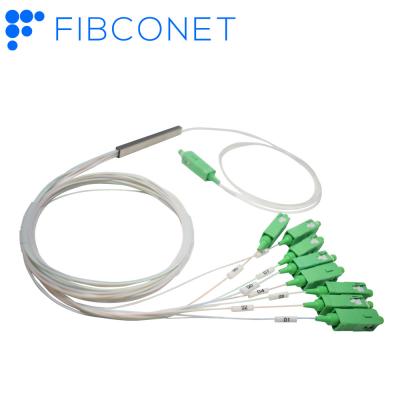 Cina FTTH Splitter ottico PLC 1x8 ABS Box SC APC connettore di tubi in acciaio per la comunicazione in vendita