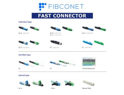 Cina LC Fibra ottica Quick Connector per cavo Fibra Telecom Alta perdita di ritorno dB Upc≥50dB in vendita