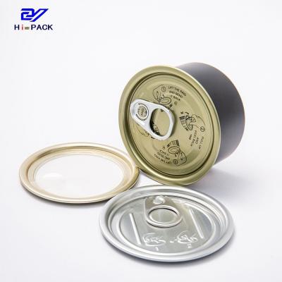 China Easy Open Food Tin Packaging Tuna / Chicken Yellow Round Tin Cans for sale