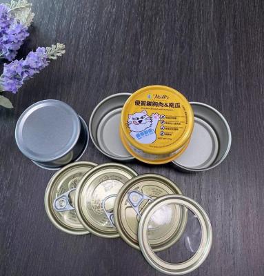 China D65*34mm lata de estanho vazia para alimentação de cães alimentos para gatos ou outros animais embalagens de alimentos à venda
