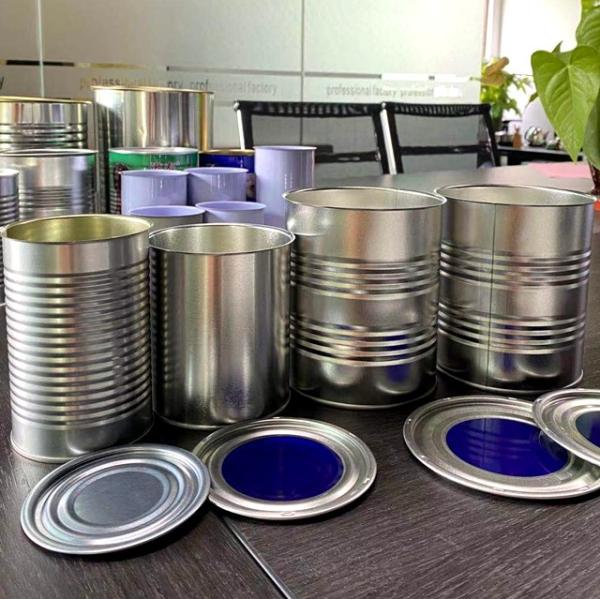 Quality Food Safety 900 Gram Milk Powder Tinplate Storage Can , Round Metal Tin Can With for sale