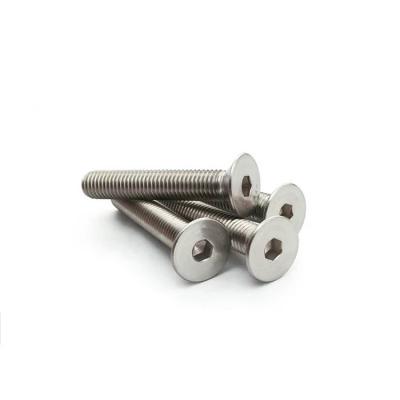 China Natural Silver Stainless Steel Flat Head Screw Powder Coating Surface for sale