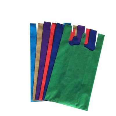 China Cheap eco-friendly w cut bag/t shirt shopping nonwoven bag for sale