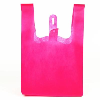 China Colorful nonwovenT-shirt shopping bag,100%PP Non-Woven Fabric T-ShirtShopping Bag for sale
