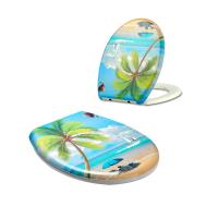 China Urea Soft Close Toilet Seat Oval 445x368mm Slow Close Bathroom Set SU043 for sale