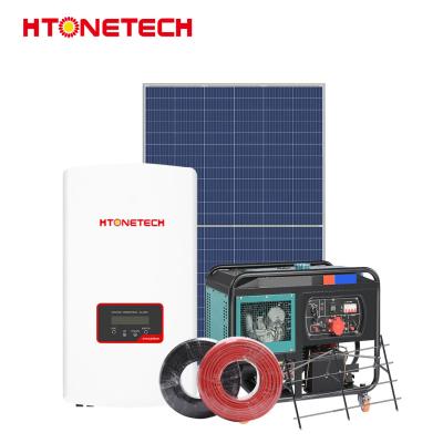 China Sistemas de energia solar híbrida de 400W Sistema de energia solar híbrida eólica de 5Kw à venda