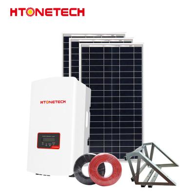 China Htonetech 5kw 5kVA 48V Grid Tied Photovoltaic System 550wp Battery Panel Power for sale