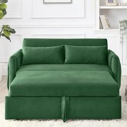 Cina divano a doppio uso multifunzionale con letto pieghevole divano verde velluto letto prezzi bassi con tasca laterale in vendita
