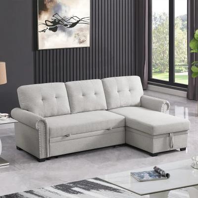 Cina divano in lino grigio chiaro divano letto divano letto per soggiorno in vendita