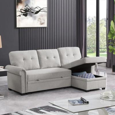 Cina divano in lino grigio chiaro divano letto divano letto per soggiorno in vendita