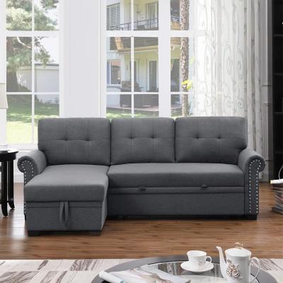 Cina divano in lino grigio chiaro divano letto divano letto per soggiorno in vendita