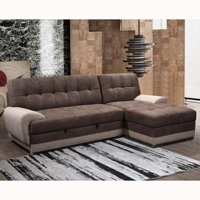 Cina Disponibile in lusso in vari colori, divano in tessuto bianco e cioccolato, divano regolabile a forma di L, per uso domestico in vendita