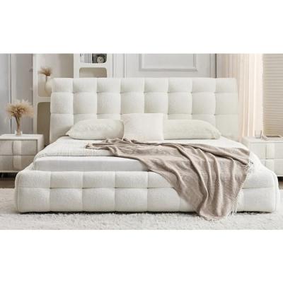 China Double Frame White Berber Fleece Bread Hotel Beds Living Room Furniture for sale