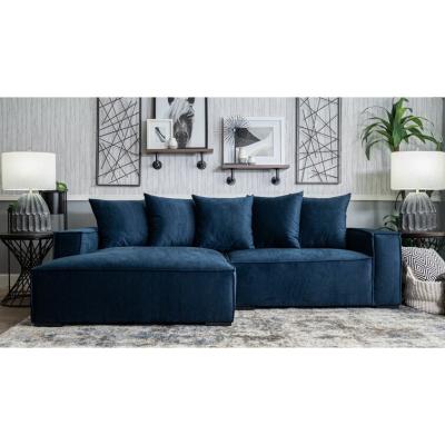 China Velvet Upholstery Navy Color Module Sofa Set For Living Room Hotel for sale